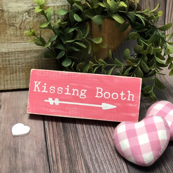 Hand Crafted | Accents | Kissing Booth Wood Sign | Poshmark